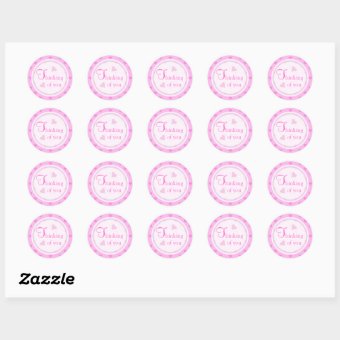 Pink Heart: Thinking Of You Stickers | Zazzle