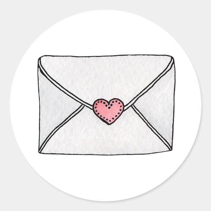 Pink heart. Valentines day. Love letter. Teens Classic Round Sticker ...