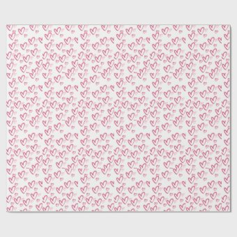 Pink Heart Valentine's Day Wrapping Paper | Zazzle