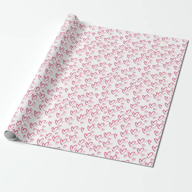 Pink Heart Valentine's Day Wrapping Paper | Zazzle