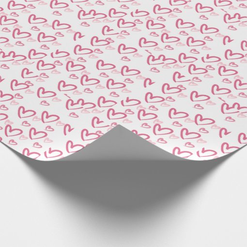 Pink Heart Valentine's Day Wrapping Paper | Zazzle