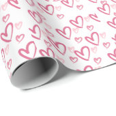 Pink Heart Valentine's Day Wrapping Paper | Zazzle