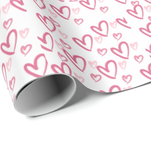 Pink Heart Valentine's Day Wrapping Paper | Zazzle
