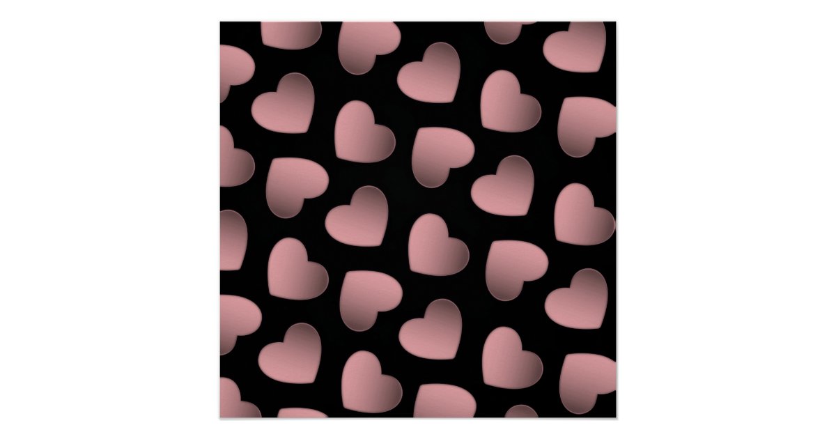 Pink hearts love art poster | Zazzle