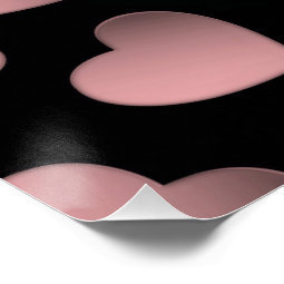 Pink hearts love art poster | Zazzle