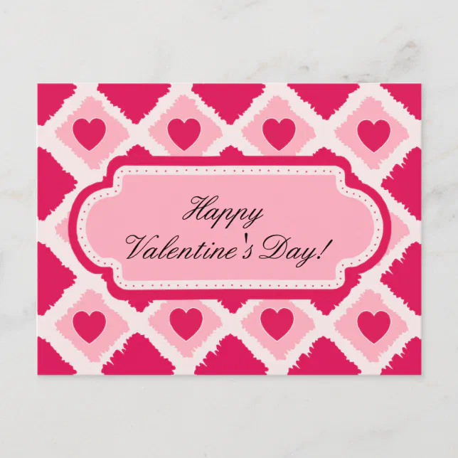 Pink Hearts N Blocks Postcard | Zazzle