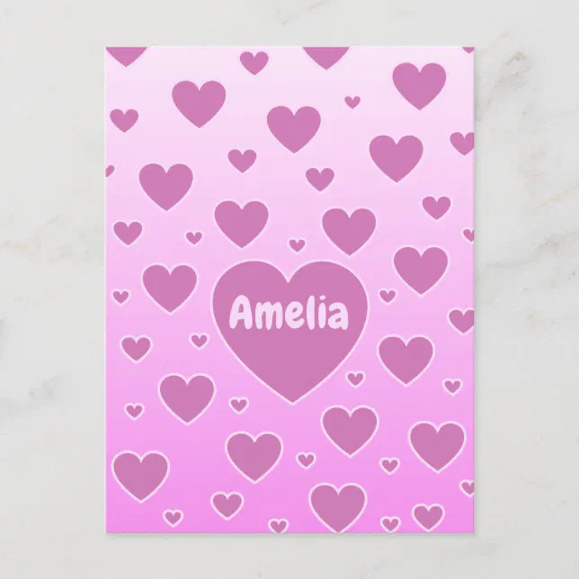Pink Hearts Postcard | Zazzle
