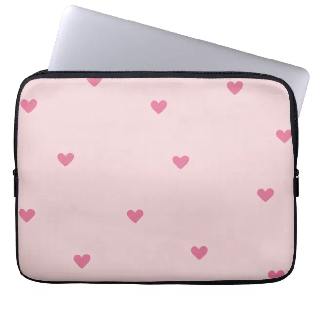 Pink Hearts Seamless Pattern – Cute Valentine Laptop Sleeve | Zazzle