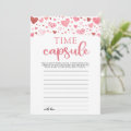 Pink Hearts Valentine Baby Shower Time Capsule Invitation | Zazzle