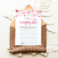 Pink Hearts Valentine Baby Shower Time Capsule Invitation | Zazzle