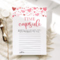 Pink Hearts Valentine Baby Shower Time Capsule Invitation | Zazzle