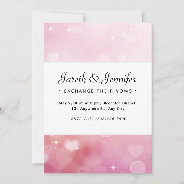 Pink Hearts Wedding Invitation | Zazzle.com
