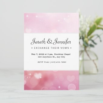 Pink Hearts Wedding Invitation | Zazzle