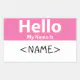 Pink Hello My Name is, Rectangular Sticker | Zazzle