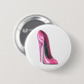 Pink High Heel Shoe Art Button | Zazzle