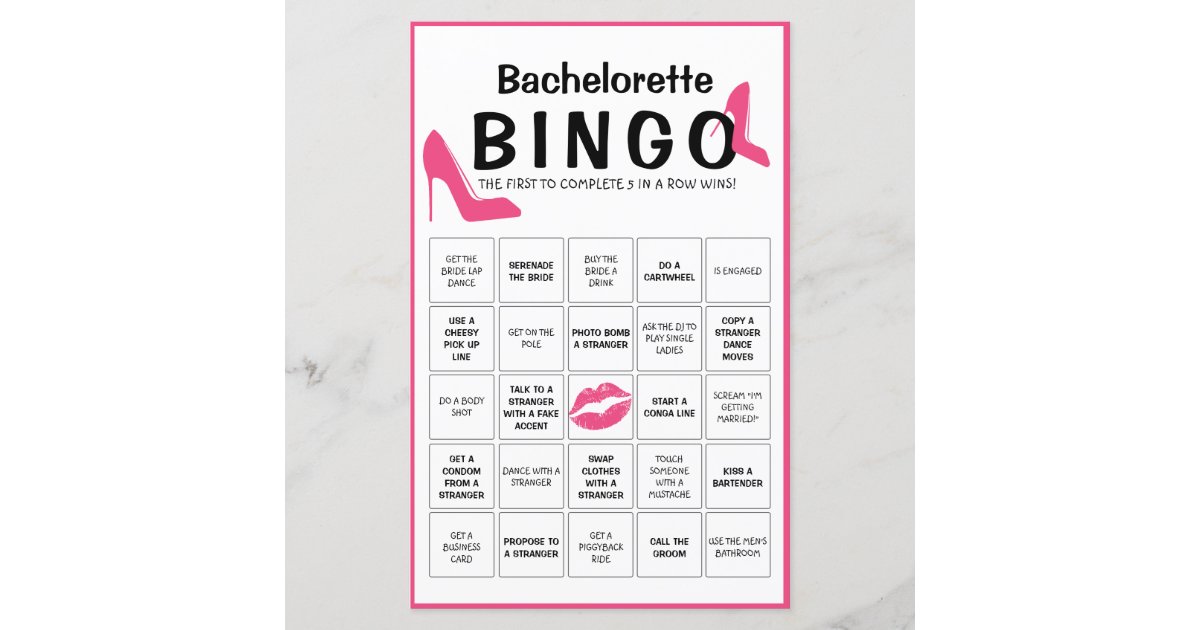 Pink High Heels | Bingo Game | Customizable | Zazzle