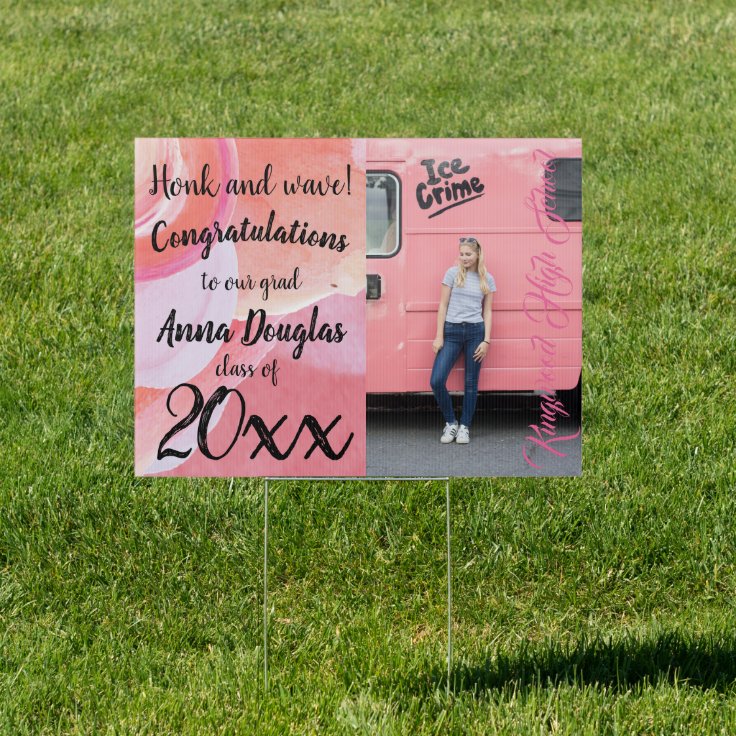 Pink High School Graduation Yard Sign | Zazzle