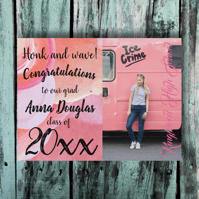 Pink High School Graduation Yard Sign | Zazzle