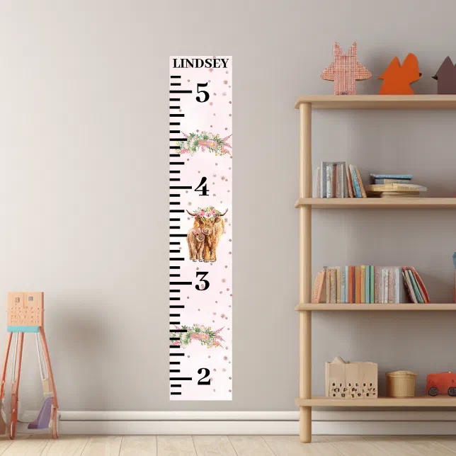 Pink Highland Cow Calf Growth Chart | Zazzle