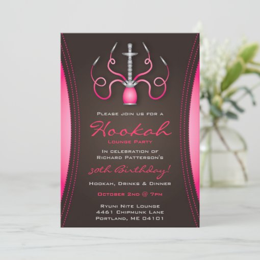 Pink Hookah Party Invitation | Zazzle