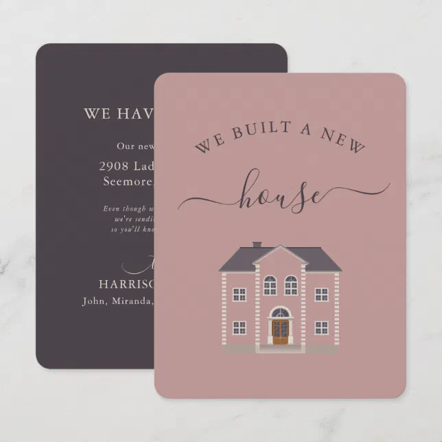Pink House We Built A New House Announcement | Zazzle