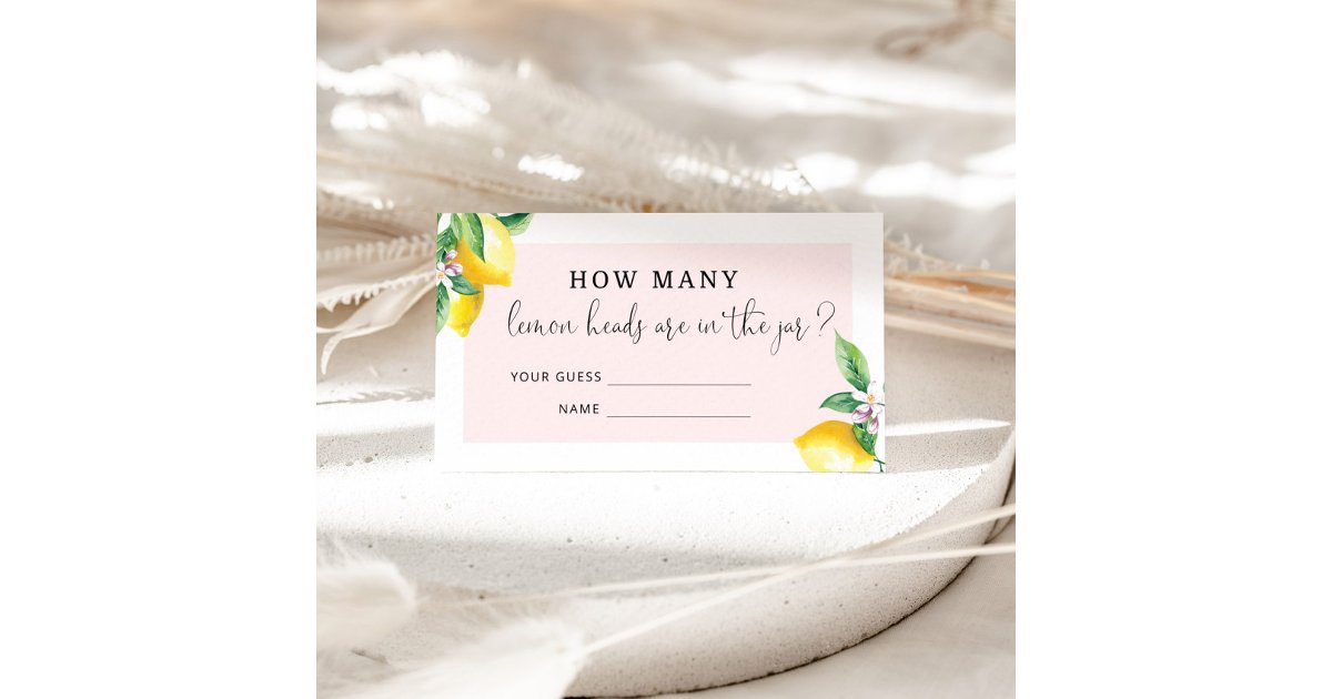 Pink How many lemon heads enclosure card | Zazzle