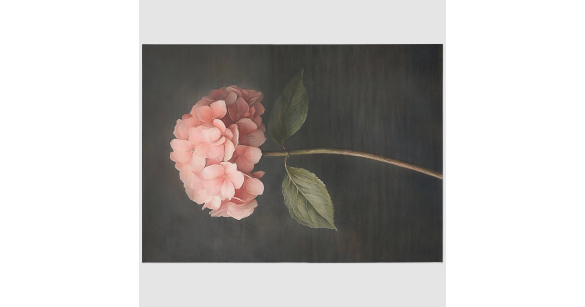 Pink Hydrangea Botanical Painting Decoupage Tissue Paper | Zazzle