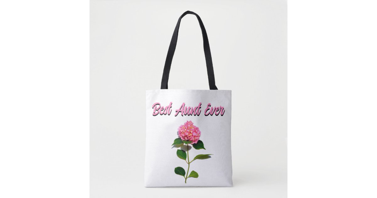 Pink hydrangea pink floral best Aunt ever Tote Bag | Zazzle