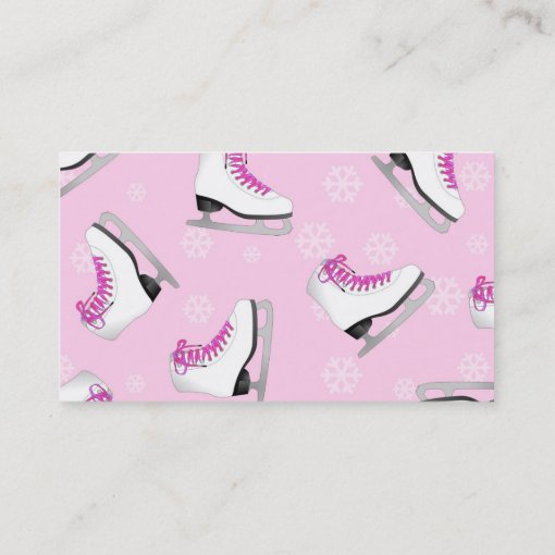 Pink Ice Skate Business Card | Zazzle