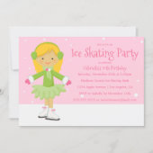 Pink Ice Skating | Birthday Party Invite | Zazzle