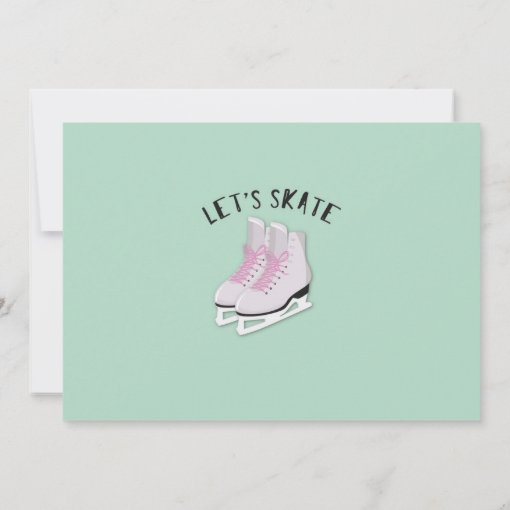 Pink Ice-Skating Skate Photo Birthday Party Invite | Zazzle