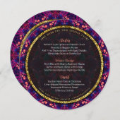 Pink Indigo Modern Batik Magical Mandala Menu | Zazzle