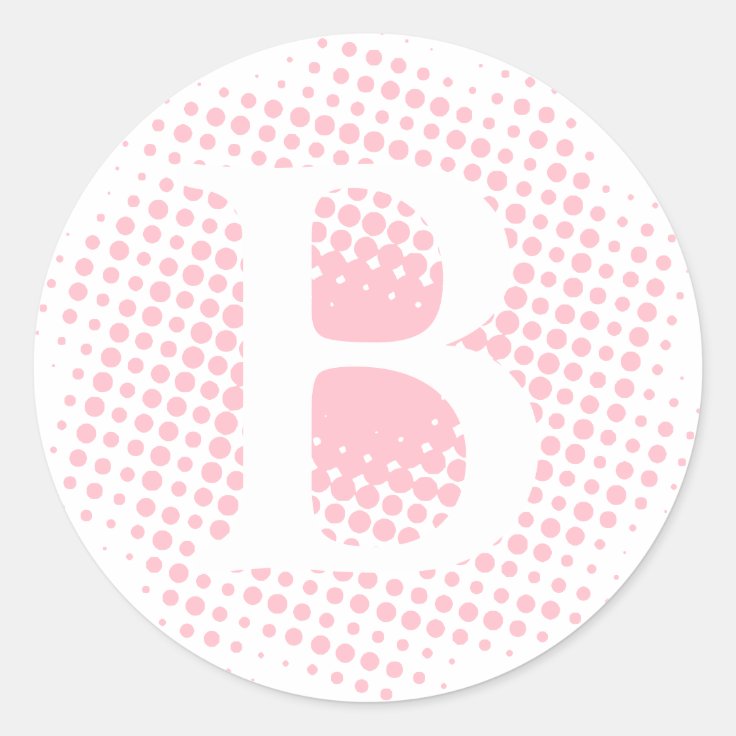 Pink Initial Letter Custom Classic Round Sticker | Zazzle
