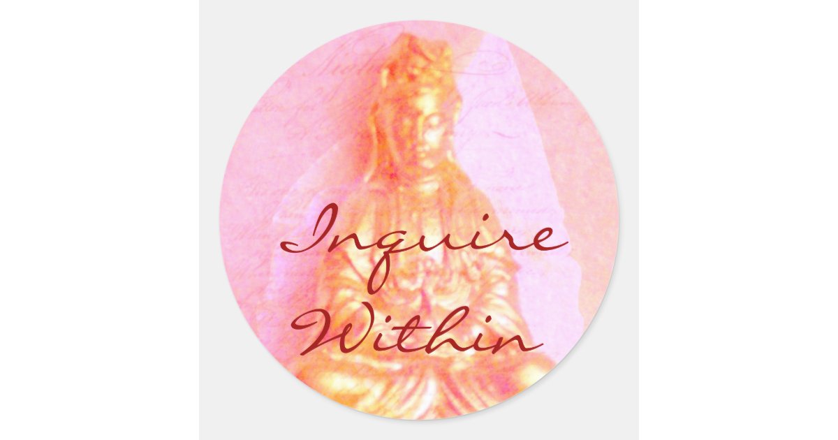 Pink Inquire Within sticker | Zazzle