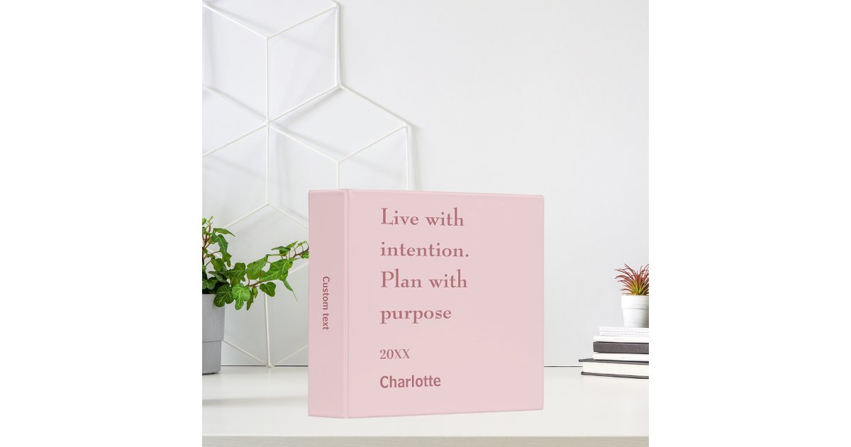 Pink inspirational quote 3 ring binder | Zazzle