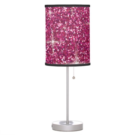 Pink iridescent glitter table lamp | Zazzle.com