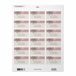 Pink Ivory Snowflake Winter Wedding Address Labels | Zazzle