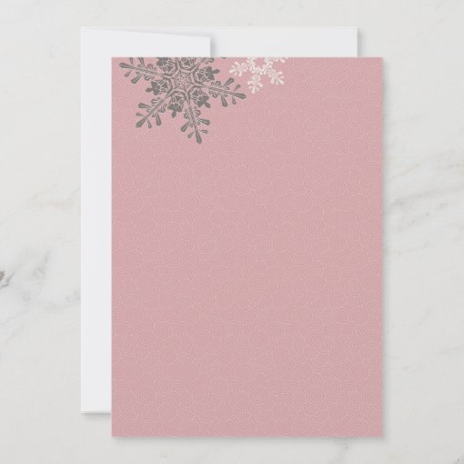 Pink Ivory Snowflake Winter Wedding Invitation | Zazzle