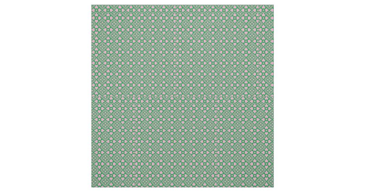 Pink Ivy Pattern Fabric | Zazzle