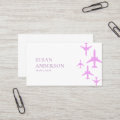 Pink Jet Business Card – Feminine Travel Design | Zazzle