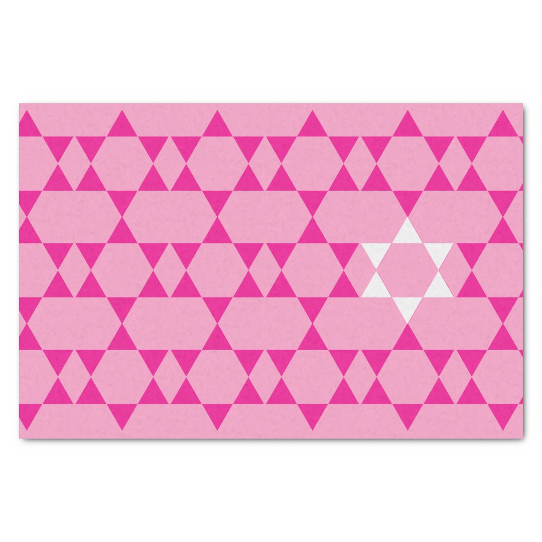 Pink Jewish Star tissue paper | Zazzle