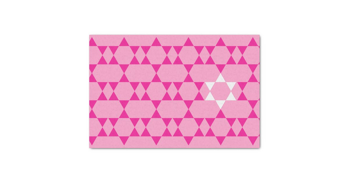 Pink Jewish Star tissue paper | Zazzle