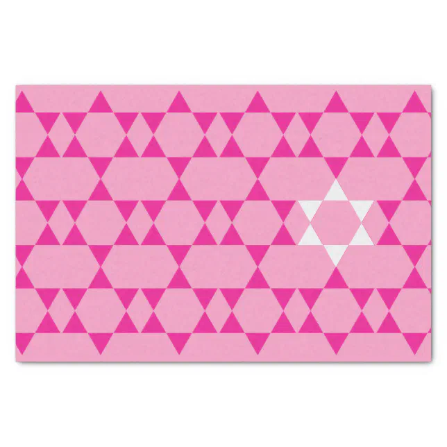 Pink Jewish Star tissue paper | Zazzle