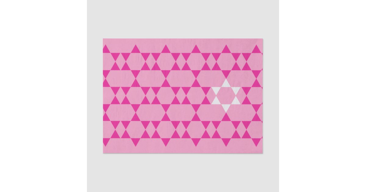 Pink Jewish Star tissue paper | Zazzle
