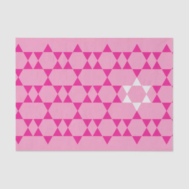 Pink Jewish Star tissue paper | Zazzle