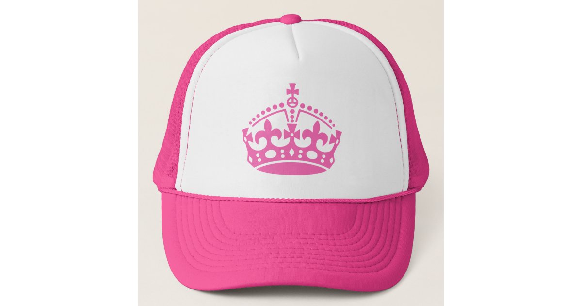Pink keep calm hat with crown logo. | Zazzle