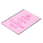 Pink Keep Calm notebook | Personalized text | Zazzle