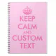 Pink Keep Calm notebook | Personalized text | Zazzle