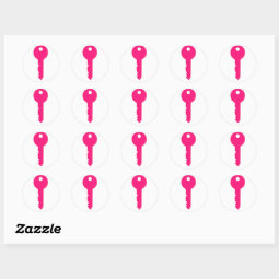 Pink Key Classic Round Sticker | Zazzle