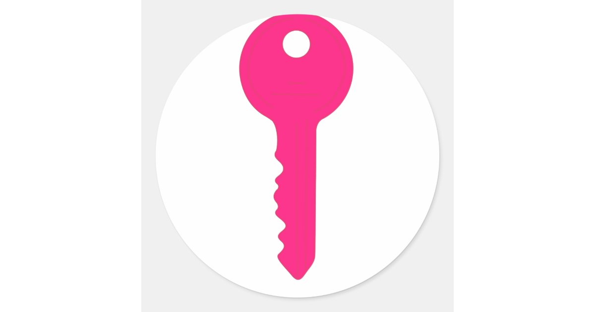 Pink Key Classic Round Sticker | Zazzle